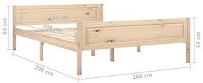 Rám postele masivní borové dřevo 160 x 200 cm,  322100