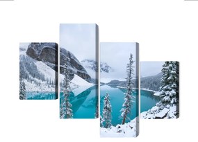 Vícedílný obraz Morénské Jezero V Zimě Nedostatek Nedostatek Plátno Canvas 80x50