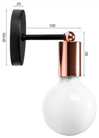 Nástěnná lampa Bulb černá 392205