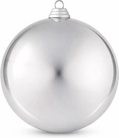 Velká vánoční koule 20 cm, stříbrná, lesklá, UV