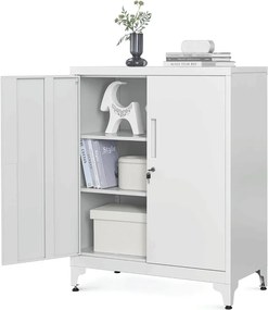 Komoda 80x40x90cm, kov, černá, AUS-E1113 BK bílá