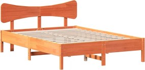 Postel bez matrace voskově hnědá 140 x 190 cm masivní borovice 3328246