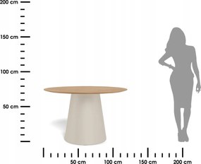 Kulatý jídelní stůl Soli 120 cm dub přírodní/kašmírový
