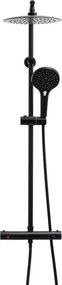 Erga Bergen Therm, sprchová souprava s termostatickou baterií a dešťovou hlavicí 25cm, černá matná, ERG-YKA-BP.BERGEN-THERM-25-BLK