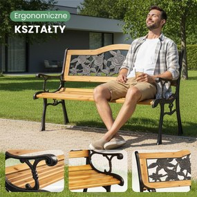 Zahradní lavička ROSA světlé dřevo/černá