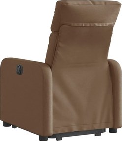 Zvedací polohovací křeslo hnědé textil 3206703