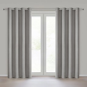 ZÁVĚS NA KROUŽCÍCH BLAKE 140X250 CM STŘÍBRNÝ