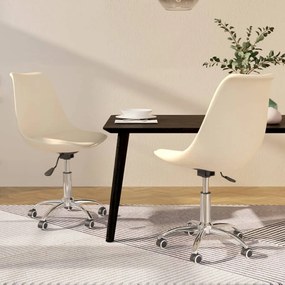 Otočné jídelní židle 2 ks krémové textil - Default Title