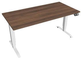 Elektr. nastavitelný stůl 160x80 s pamětí - HOBIS MOTION MS 3M 1600 Dekor stolové desky: ořech, Barva kovové podnože: bílá