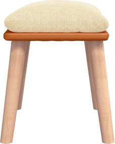 Podnožka krémová 45x29,5x35 cm textil a umělá kůže 341448