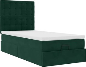 Osmanský rám postele s matracemi tmavě šedá 90x200cm samet 3313592