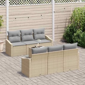 Set pohovek 7 ks Béžová a Světle šedá polyratan 3346610