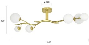 Brilagi - LED Přisazený lustr MISTEL 6xG9/3W/230V zlatá/bílá