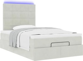 Osmanský rám postele s matracemi světle šedá 120x190 cm samet 3314306