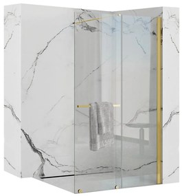 Rea Cortis, posuvná sprchová zástěna 120x200cm, 6mm sklo, čiré sklo, zlatý profil, REA-K8485