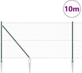Hexagonální plot s podpěrou 10 x 1,4 m Ocel potažená PVC Zelená 3353068