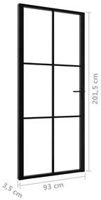 Interiérové dveře ESG sklo a hliník 93 x 201,5 cm černé - Default Title