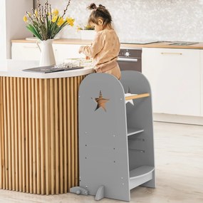 Costway 3 v 1 Učící věž dětská schůdková stolička s 3 nastavitelné výšky 90 kg