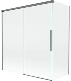 Mexen Rox sprchová zástěna 2-křídlová posuvná 150 + 70 x 150 cm, transparentní, gun metal - 8C9-150-070-95-00