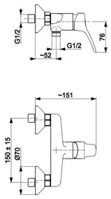 KFA Armatura 5246-010-00 - Sprchová baterie MORRIS lesklý chrom
