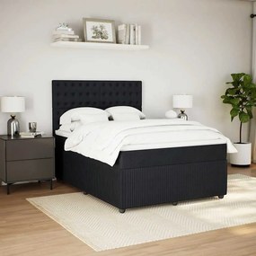 Box spring postel s matrací černá 140 x 190 cm samet 3294648