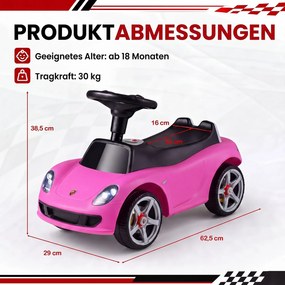 Costway Porsche Licencované tlačné auto pro děti od 18 měsíců. Push auto