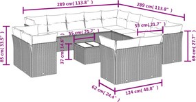14dílná zahradní sedací souprava s poduškami hnědá polyratan 3250402