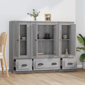 Příborníky 3 ks šedé sonoma kompozitní dřevo 3185301