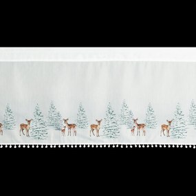 KRÁTKÁ VÁNOČNÍ ZÁCLONA NA PÁSCE XMAS18 150X40 CM VZOROVANÁ