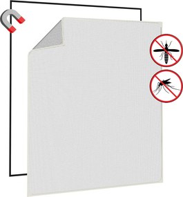 Magnetická okenní síť proti hmyzu bílá 130 x 150 cm 153855