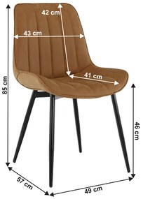 Jídelní židle PYRAMISA - ekokůže, hnědá camel / černá