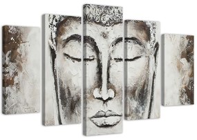 Gario Obraz na plátně Portrét Buddhy - 5 dílný Rozměry: 100 x 70 cm