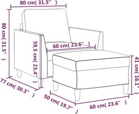 Křeslo s podnožkou vínové 60 cm umělá kůže 3201120