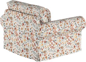 Potah na křeslo IKEA Ektorp barva oranžová látka pletený vzor, vzorované