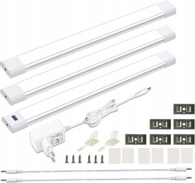 Led podskříňková lampa 3x30 cm s pohybovým senzorem a stmívačem, studená bílá