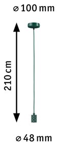 Paulmann 78433 Tilla, zelené svítidlo pro dekorativní žárovku, 1x60W E27 délka 210cm