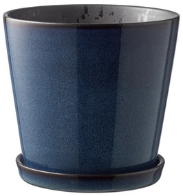 Bitz Květináč s podtáckem 14cm Dark Blue/Black