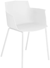 OnaDnes -20% Bílá plastová jídelní židle Kave Home Hannia s područkami