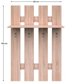 Kondela Věšák 80 , dub sonoma, TOPTY TYP 29