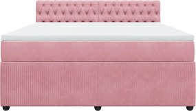 Box spring postel s matrací růžová 180x200 cm samet 3290117