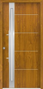 Solid Elements Vchodové dveře Themolux, 90 L, 1000 × 2080 mm, hliník, ocel, levé, dub zlatý, prosklené
