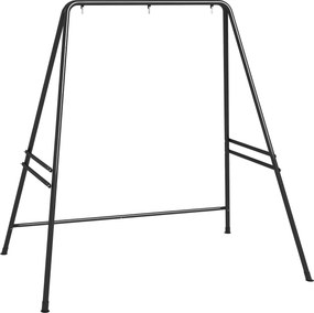 Outsunny Houpací Křeslo Stojan Houpací Síť z Oceli pro Houpací Křeslo max. 150 kg Nosnost pro Vnitřní i Venkovní Použití Černá 178 x 143 x 180 cm | Ao