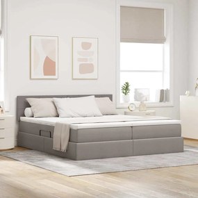 Postel s úložným prostorem s čelo 2 ks Taupe Umělá kůže 3370934