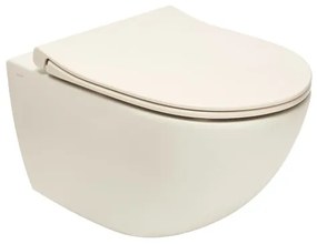 WC závěsné VitrA Sento SmoothFlush taupe mat včetně sedátka, zadní odpad 7848-020-6147