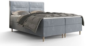 Manželská postel Boxspring 140 cm Saruta (světlomodrá) (s matrací a úložným prostorem). 1056342