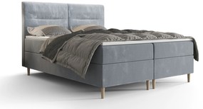 Manželská postel Boxspring 160 cm Saruta (světlomodrá) (s matrací a úložným prostorem). 1047361