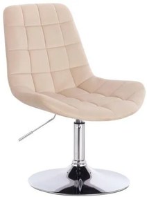 LuxuryForm DESIGN Otočná židle PARIS VELUR na stříbrném talíři - krémová