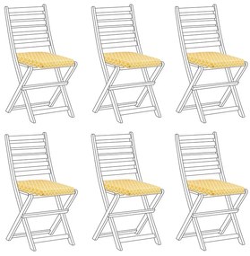 Sada 6 sedacích polštářů na zahradní židle geometrický vzor žluté TOLVE Beliani