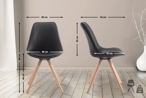 Konferenční židle Laval přírodní konstrukce kulatý – černá