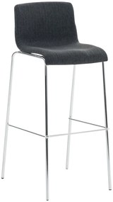 Barová židle Hoover ~ látka, kovové nohy chrom - Tmavě šedá